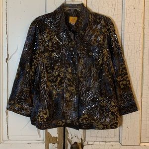 Ruby Rd. | Jackets & Coats | Ruby Rd Metallic Jacket With Pockets Size ...